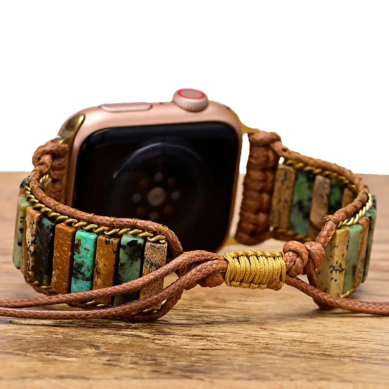 Compatible For Luxury Watchband Handmade Boho Natural African Turquoise ...