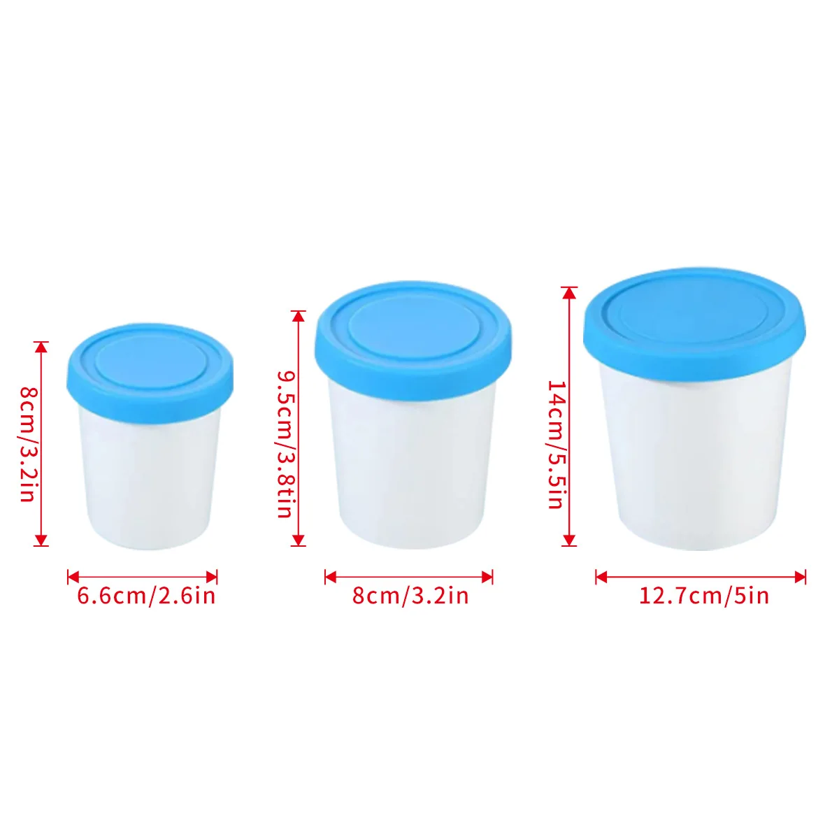 Different Size Ice Cream Container Tub With Lid Ice Cream Plastic Cup ...
