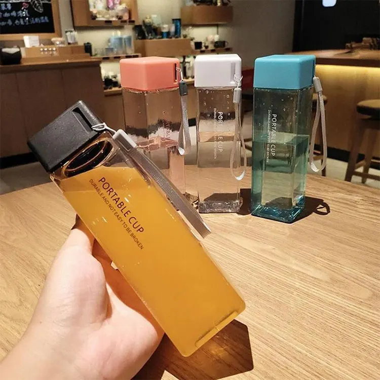 430ml Square Shaped Plastic Water Bottle - Eco-Friendly Transparent ...