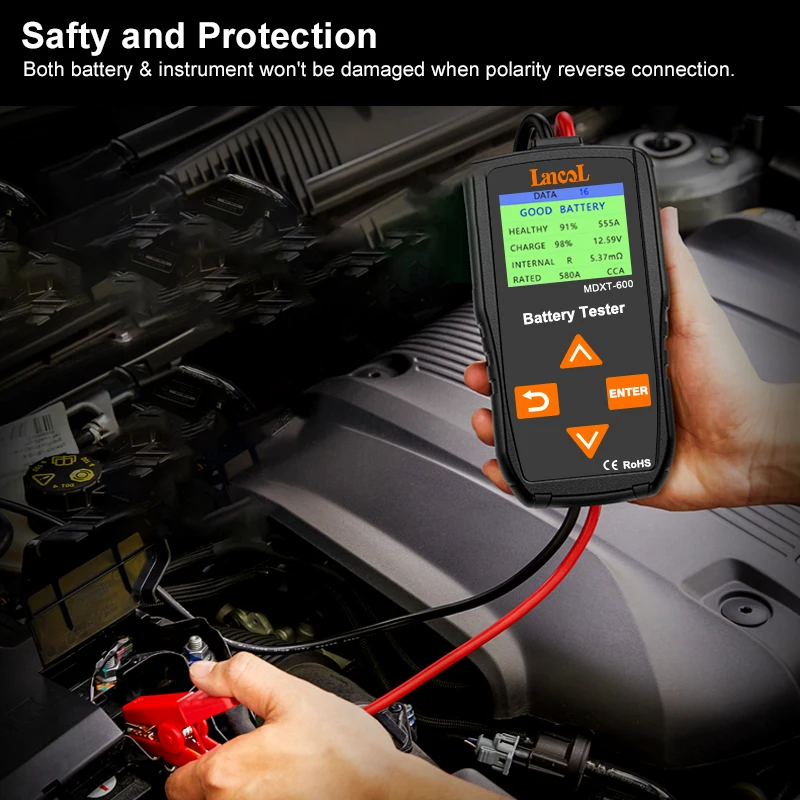 Automotive 12v Battery Tester With Tft Color Lcd Display For Car Mdxt ...