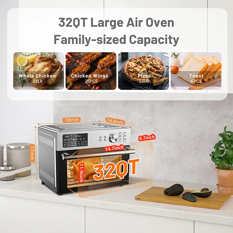 OEM Smokeless Air Fryer Toaster Oven Combo with Rack Digital Multi ...