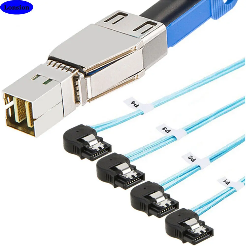 Mini SAS HD SFF-8644 to 4 Ports SATA 7P Female Server Hard Drive ...