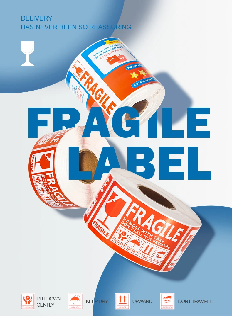 Fragile/handle With Care Label Fragile Shipping Label Warning Shipping ...