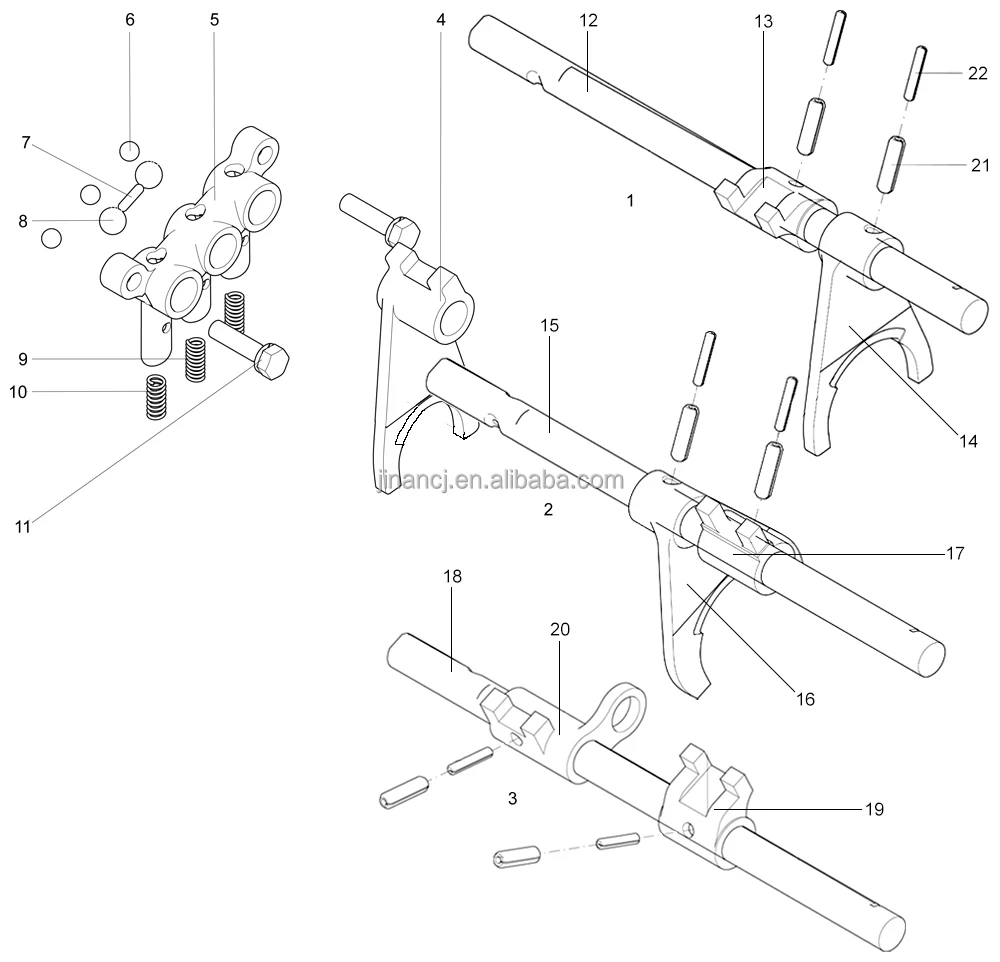 Sinotruk Howo Light Truck Gearbox Fork Shaft Component
