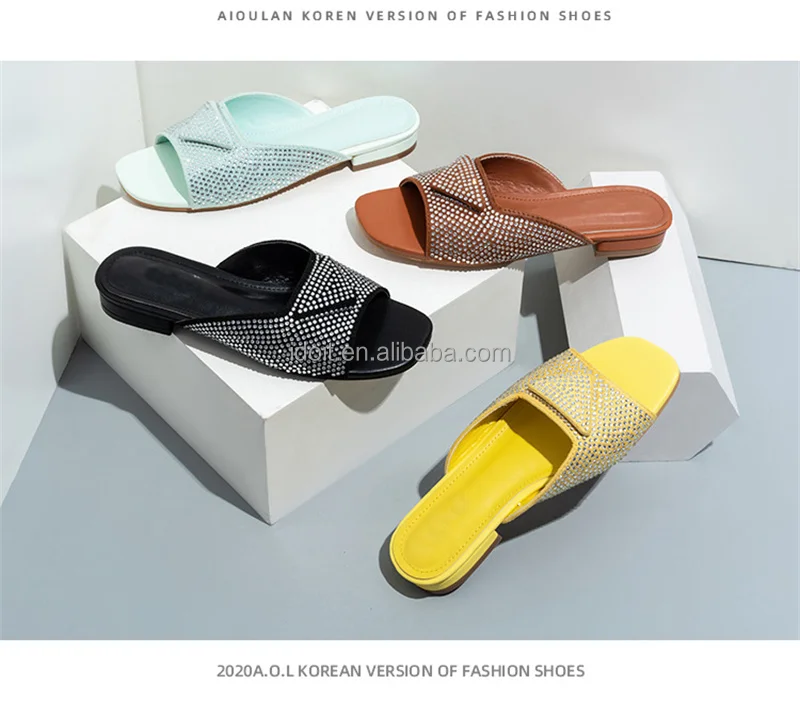 Idoit Summer New Fashion Low-heeled Women's Slippers For Home Designer ...