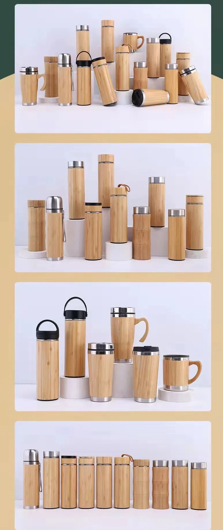 Factory Wholesale Bamboo Travel Mug Reusable Tea Cup With Bamboo Coffee ...