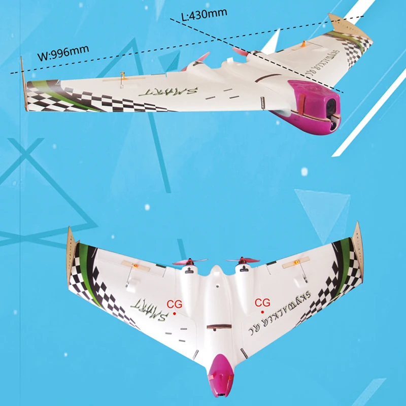 Skywalker Smart 996mm Wingspan Epo Flying Wing Rc Airplane Kit Black ...