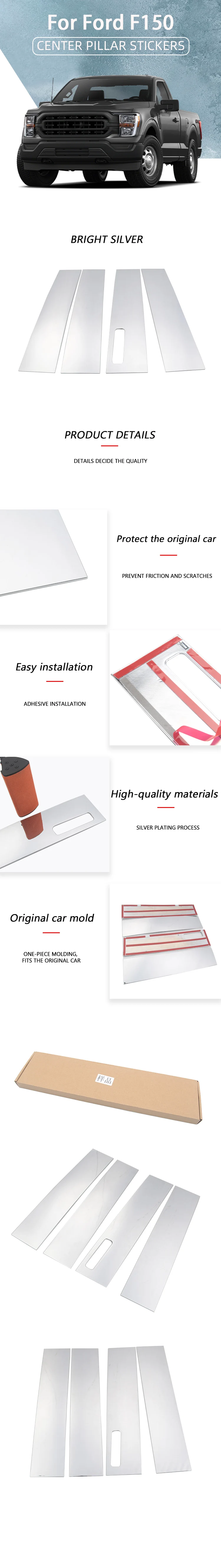 Decorative Decal Car Window Post Trim Cover B-pillars Stickers For Ford ...