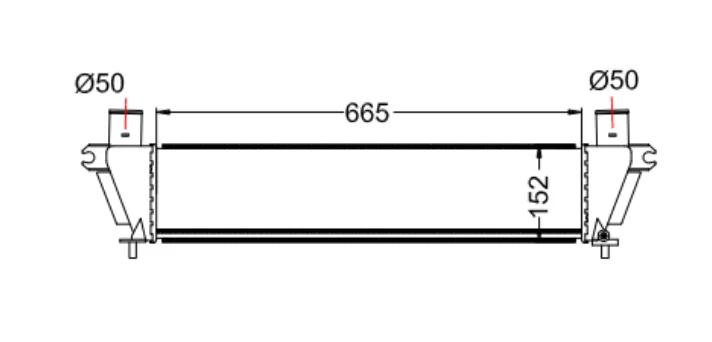Dmax中冷器8980906274塑料和铝增压空气冷却器芯尺寸665 * 152毫米| Alibaba.com