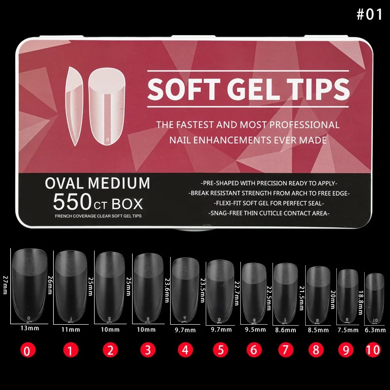 Customized Label Gel-x Nail Tips Set Soft Gel Quick Extension Full ...