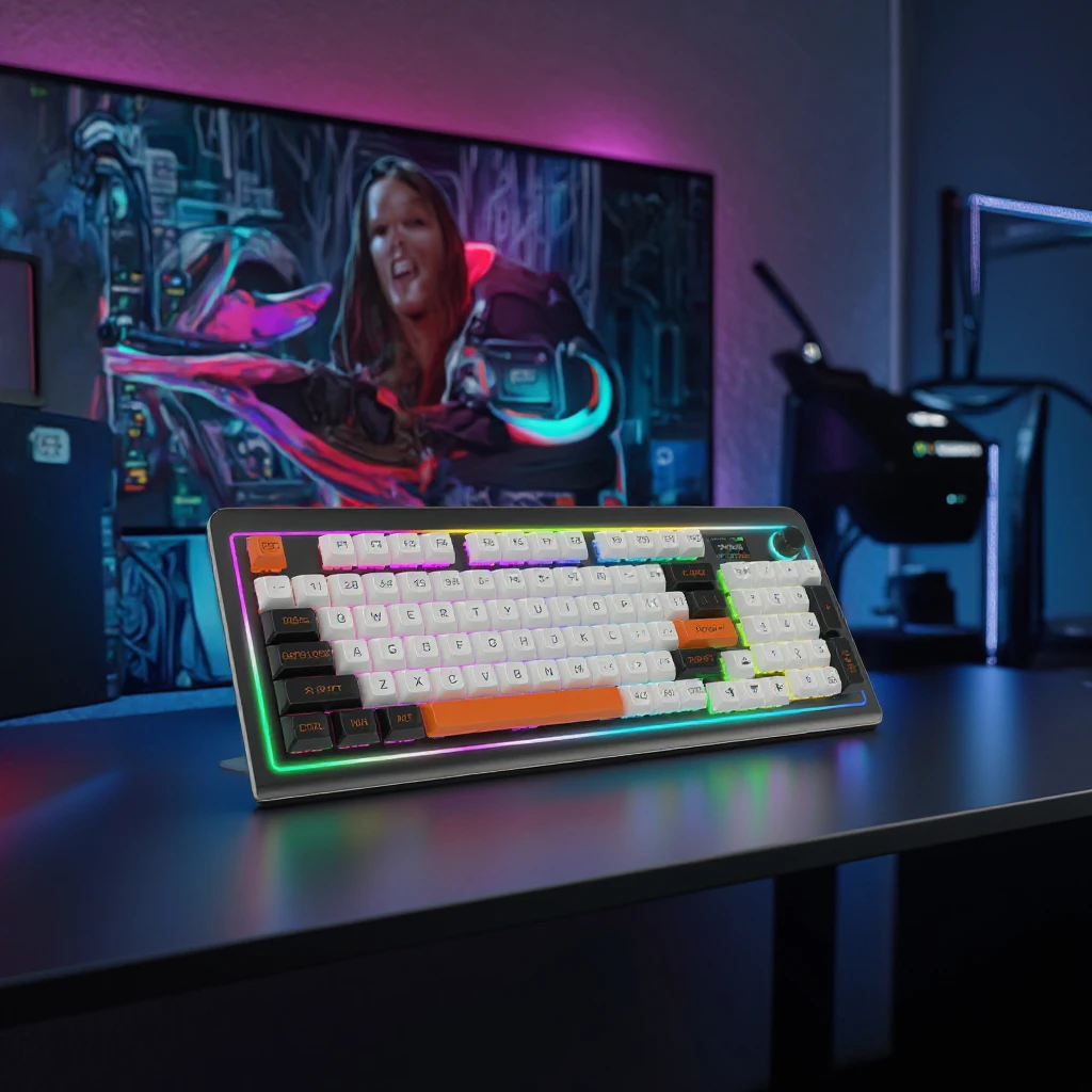 96% Mechanical Keyboard with Smart Display and Knob Hot Swappable PBT ...