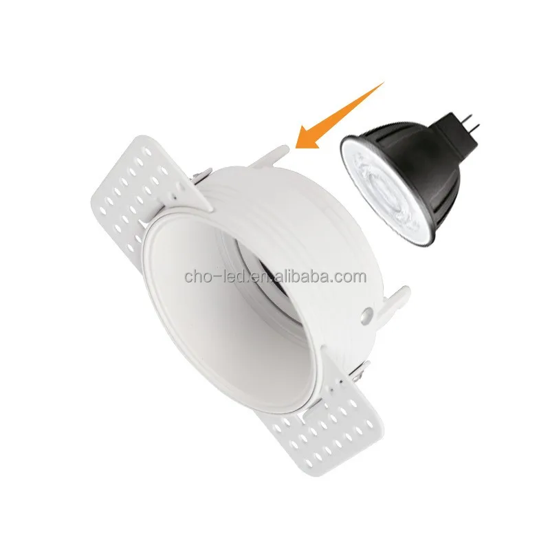 Frameless Recessed LED Ceiling Downlight Fitting GU10 MR16 Bulb Holder ...