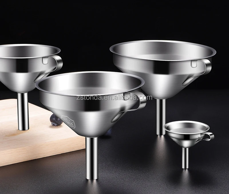 Metal Kitchen 304 Separating Oil Stainless Steel Funnel Food Grade ...