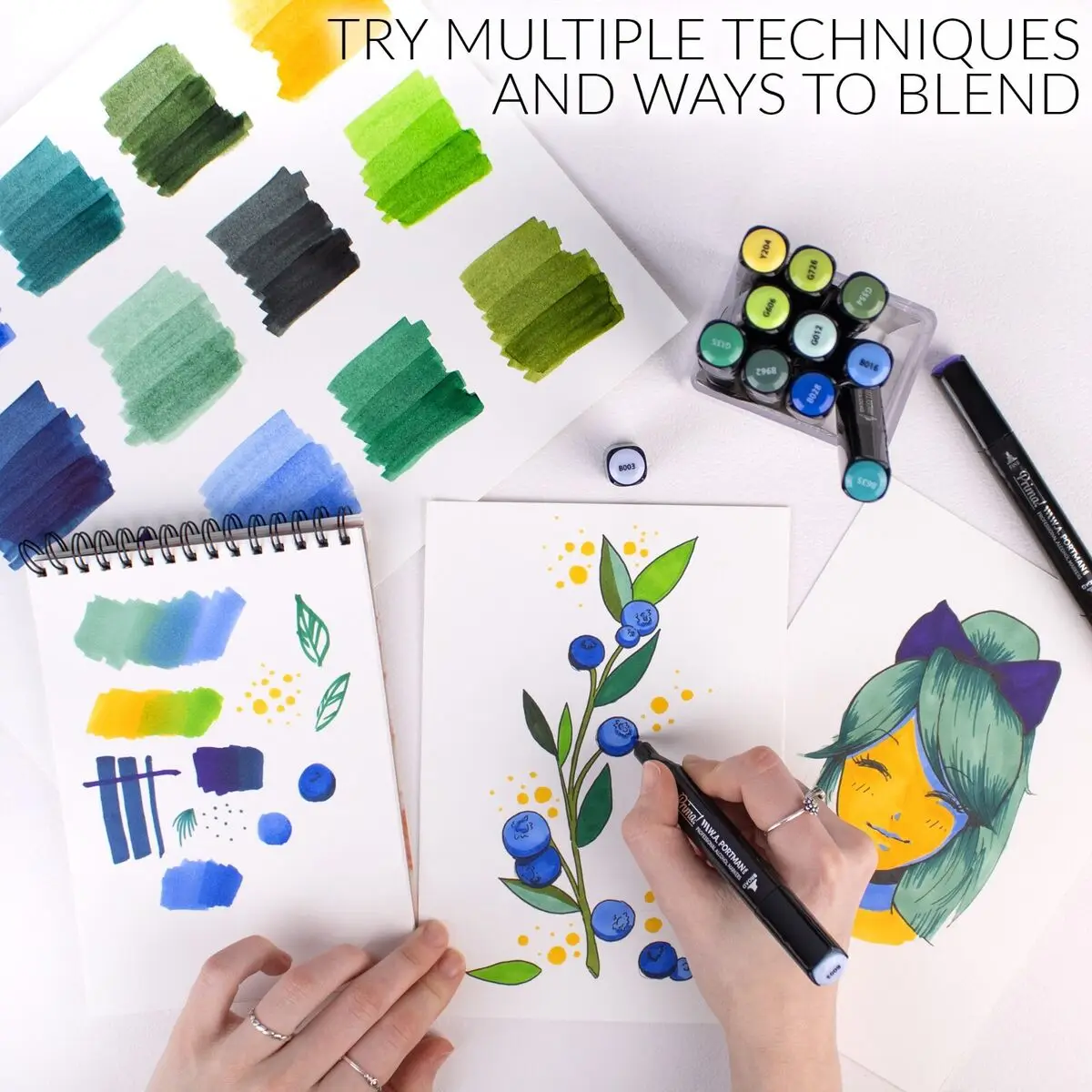 262pcs Portable Acrylic Marker Pen Set - Dual Tip Alcohol Art Markers ...