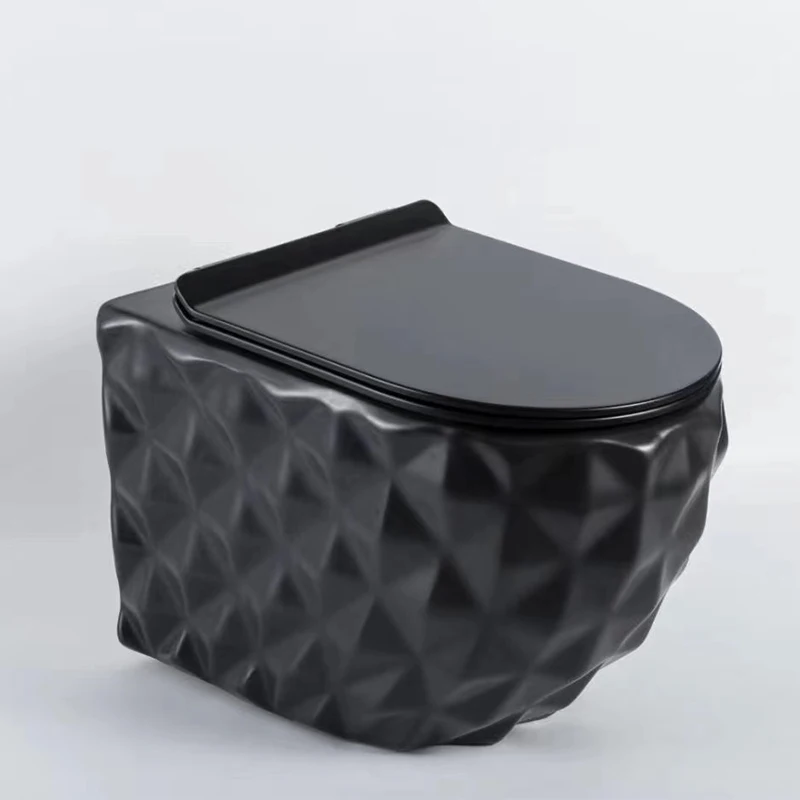 Modern Black Basin Custom Colored Toilet Bowl Ceramic Wall Mounted Wc ...