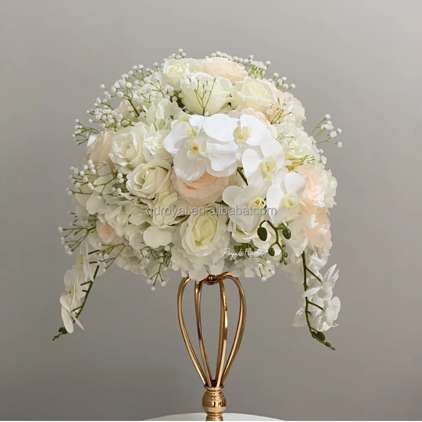 Artificial White Rose Flowers Ball Centerpieces Wedding Decoration ...