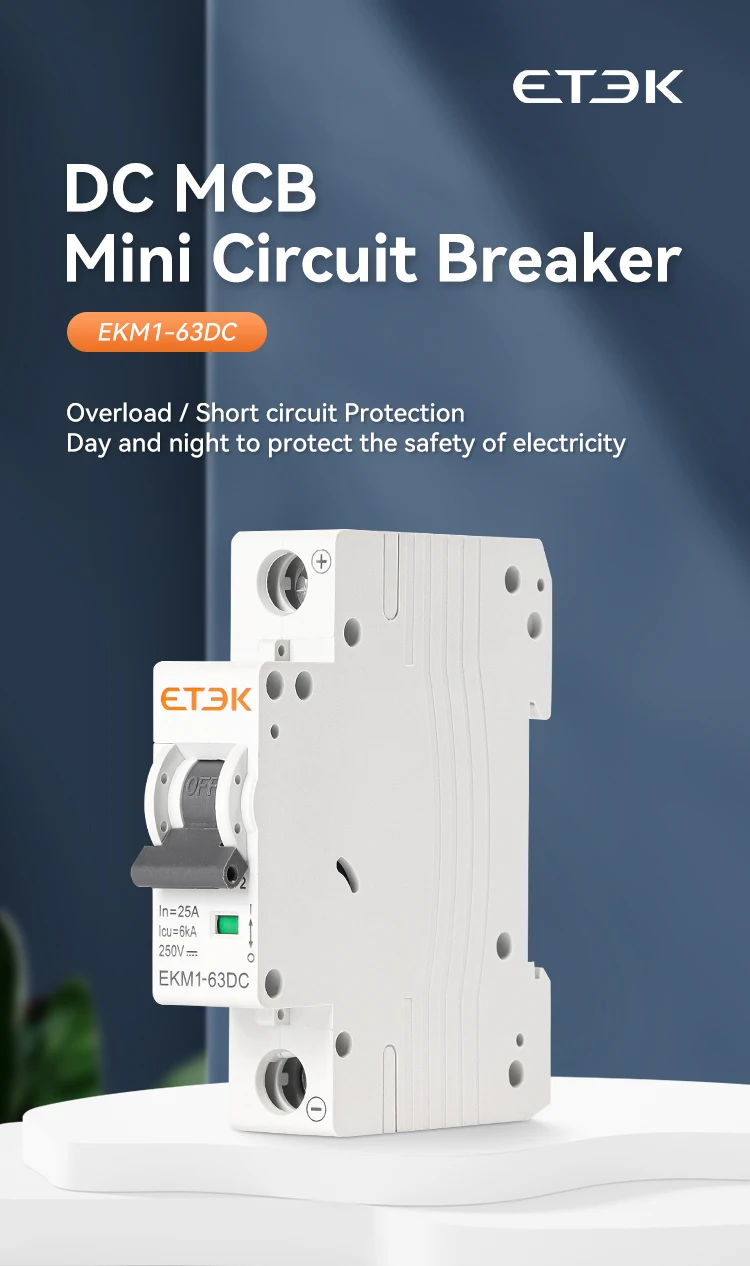 Etek直流断路器1p 6/10ka 250v 1-63a曲线c Mcb符合直流系统应用的iec60947-2 - Buy 直流断路器,直流mcb,直流断路器 Product on ...