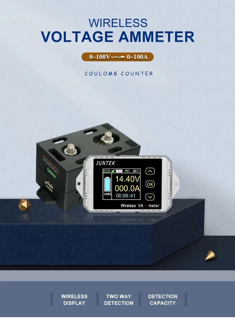 VAT1100 Wireless Ammeter Voltmeter - Battery Capacity Monitoring