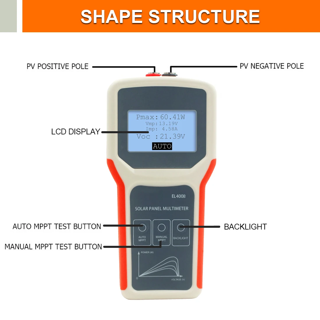 EL400B LCD MPPT Solar Panel Multimeter - Smart Current Tester