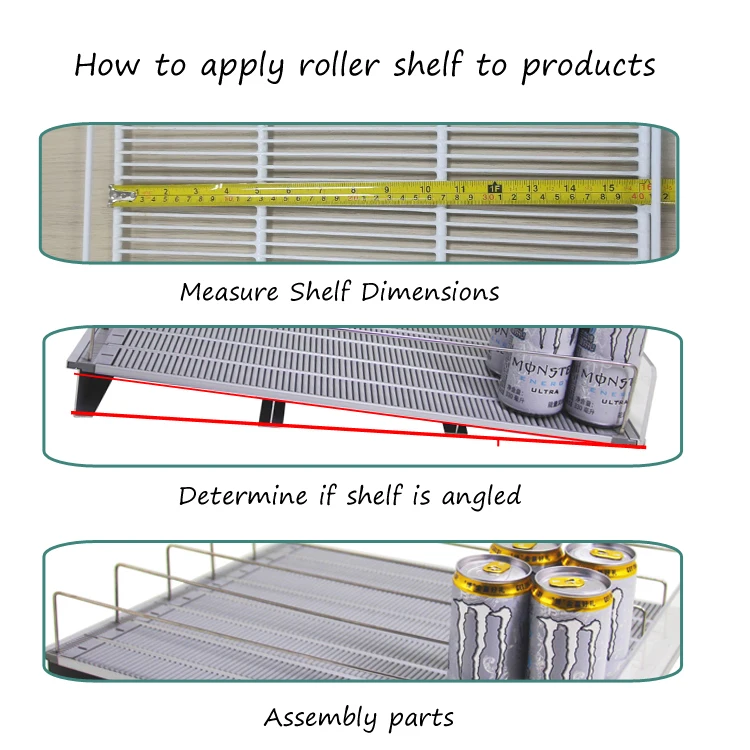 Roller Gravity Shelf Market Store Display Shelf System Roller Shelf ...