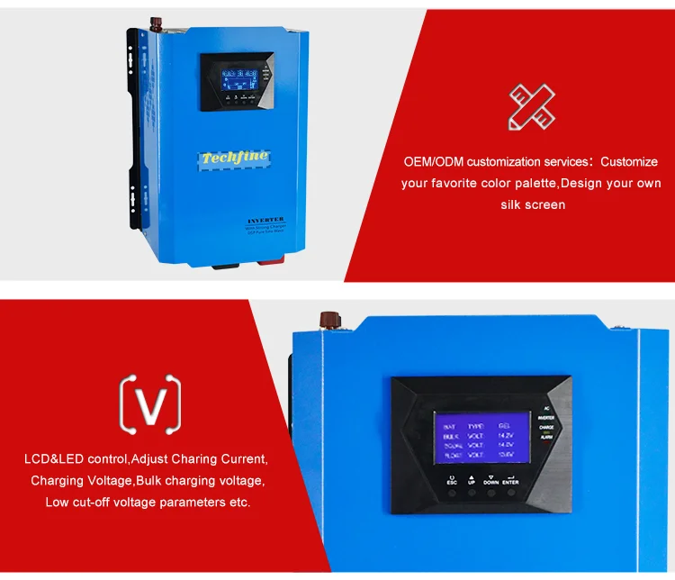 6kva 48v Solar Inverter 220v 50hz 110v 60hz Inverter 6000w Pure Sine ...