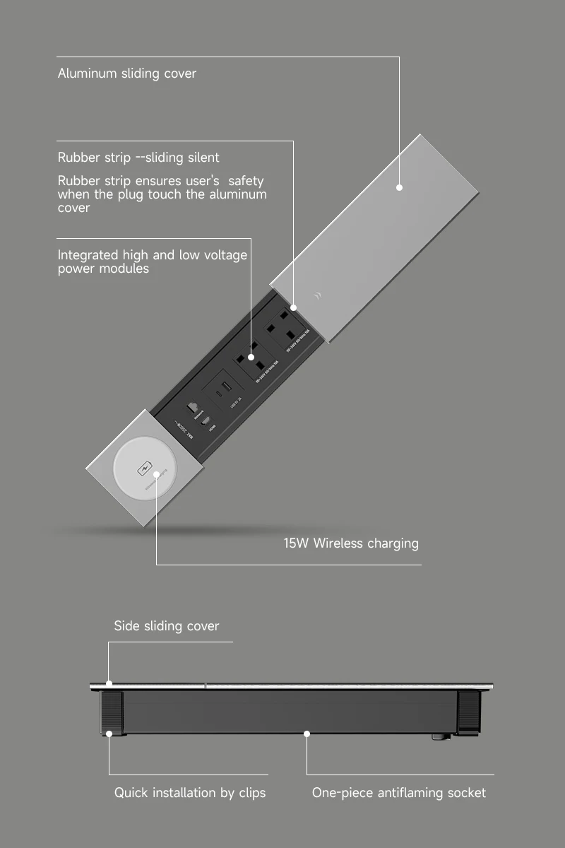 Conference Table Power Socket - Desktop Extension Office Furniture