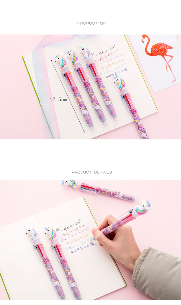 Promotional Kawaii Unicorn Ballpoint Creative Cartoon Click Multi-color ...