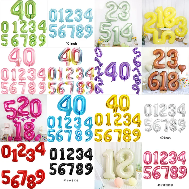 Foil Number Balloons 40 Inch Wedding Party Birthday Decoration Foil ...