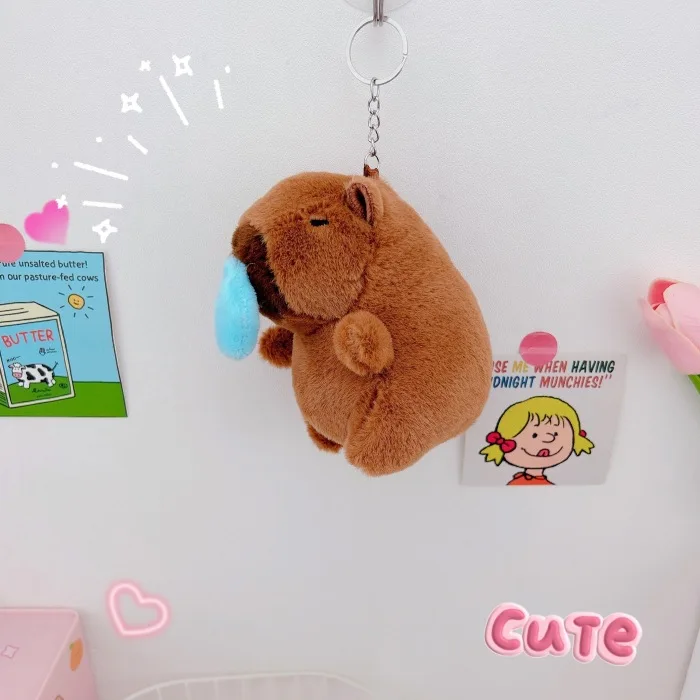 Capybara Plush Keychain Cute Bag Pendant Fluffty Animals Keyring Kawaii ...