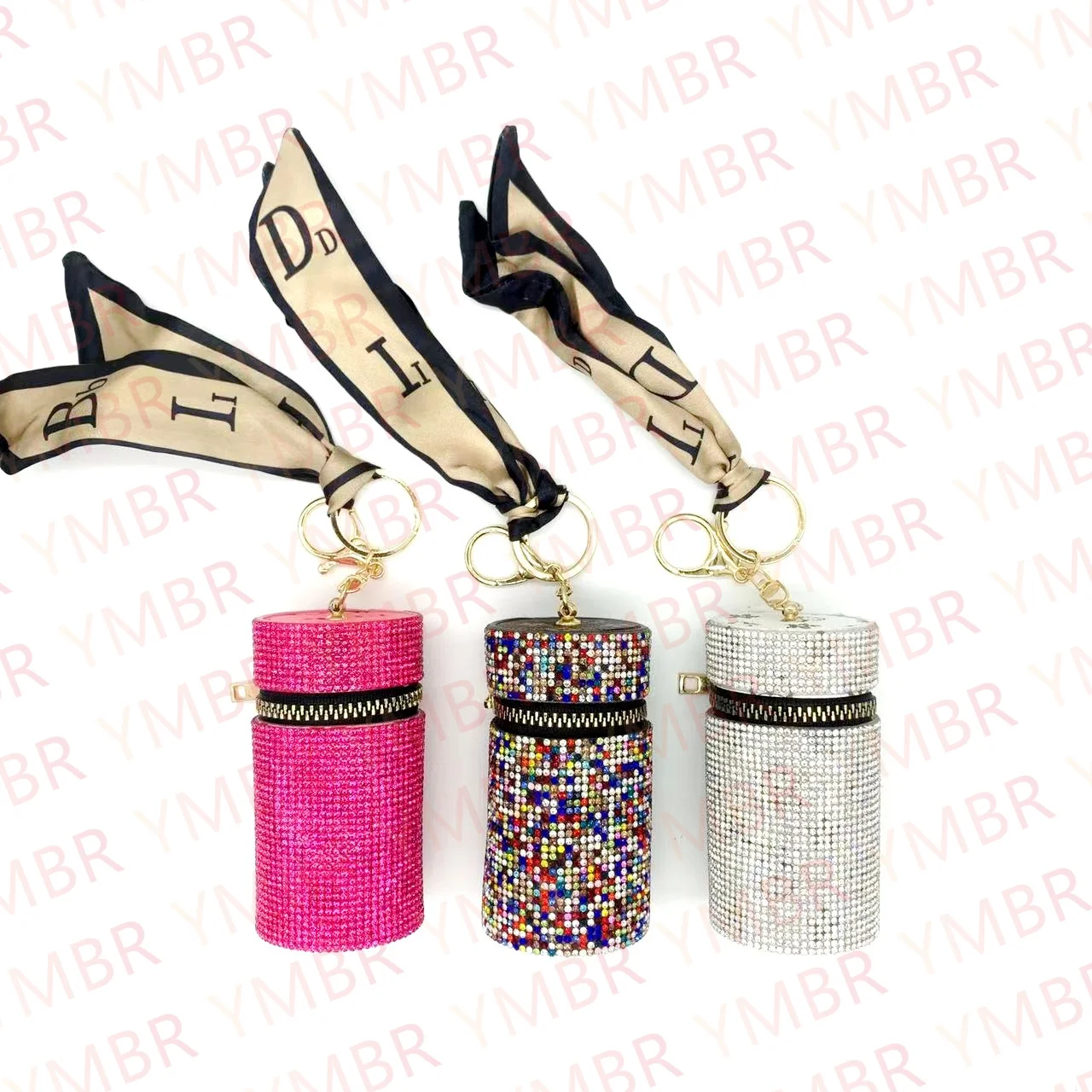Label Lipgloss Mini Keychain Bag Custom Logo Cosmetic Bag Makeup Holder ...