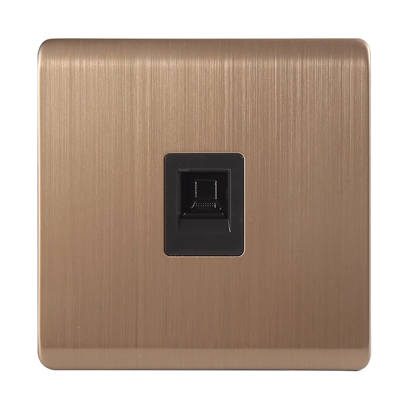 High Quality Golden Rj45 Socket Stainless Steel Computer Socket ...