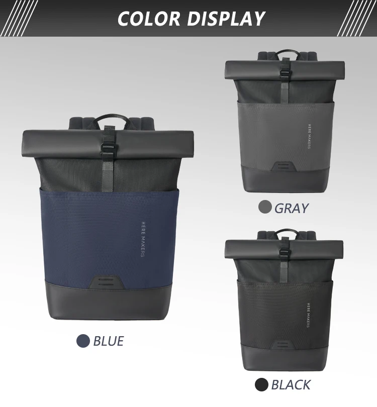HERE MAKERS Waterproof Roll Top Back Pack - Ideal for Travel