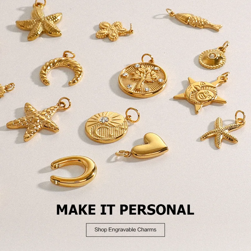 Manna Custom DIY Jewelry - Gold Plated Stainless Steel Charms