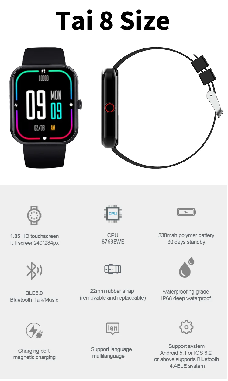 Custom Nfc Android 7in1 Fitness Smart Watch Waterproof Women Men Reloj ...