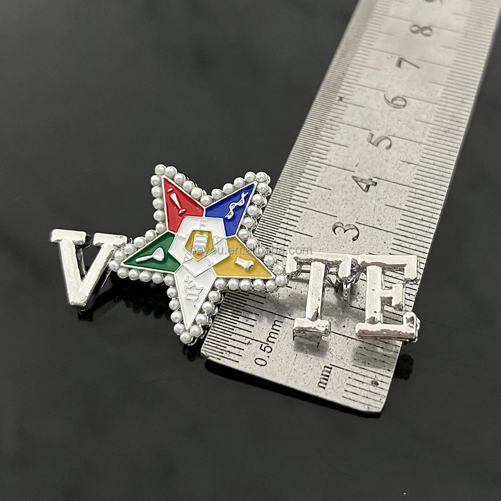 The Masonic Depot Order of the Eastern Star Heroine Flower Rhinestone ...