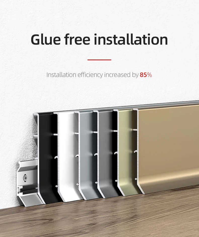 Tile Profile Natural Finished Aluminum Baseboard Panels