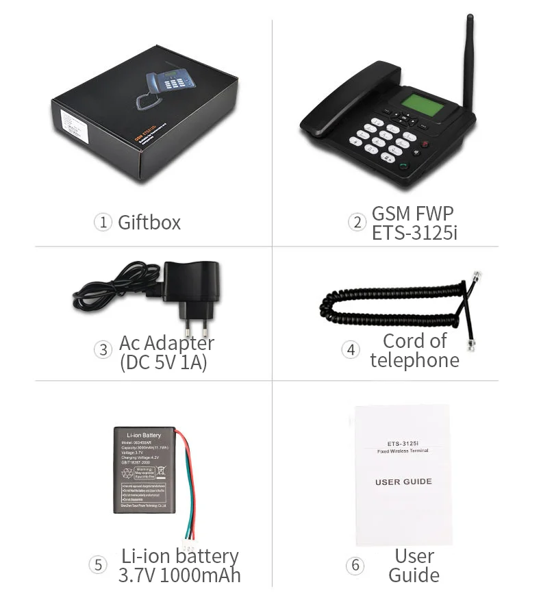 Landline Phone with 1 SIM Card Slot - Etross Home 2G GSM