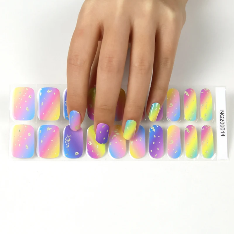 Rainbow Babyboom Color Design Gel Nail Stickers Semi Cured Uv Gel Wraps rainbow-babyboom-color-design-gel-nail-stickers-semi-cured-uv-gel-wraps