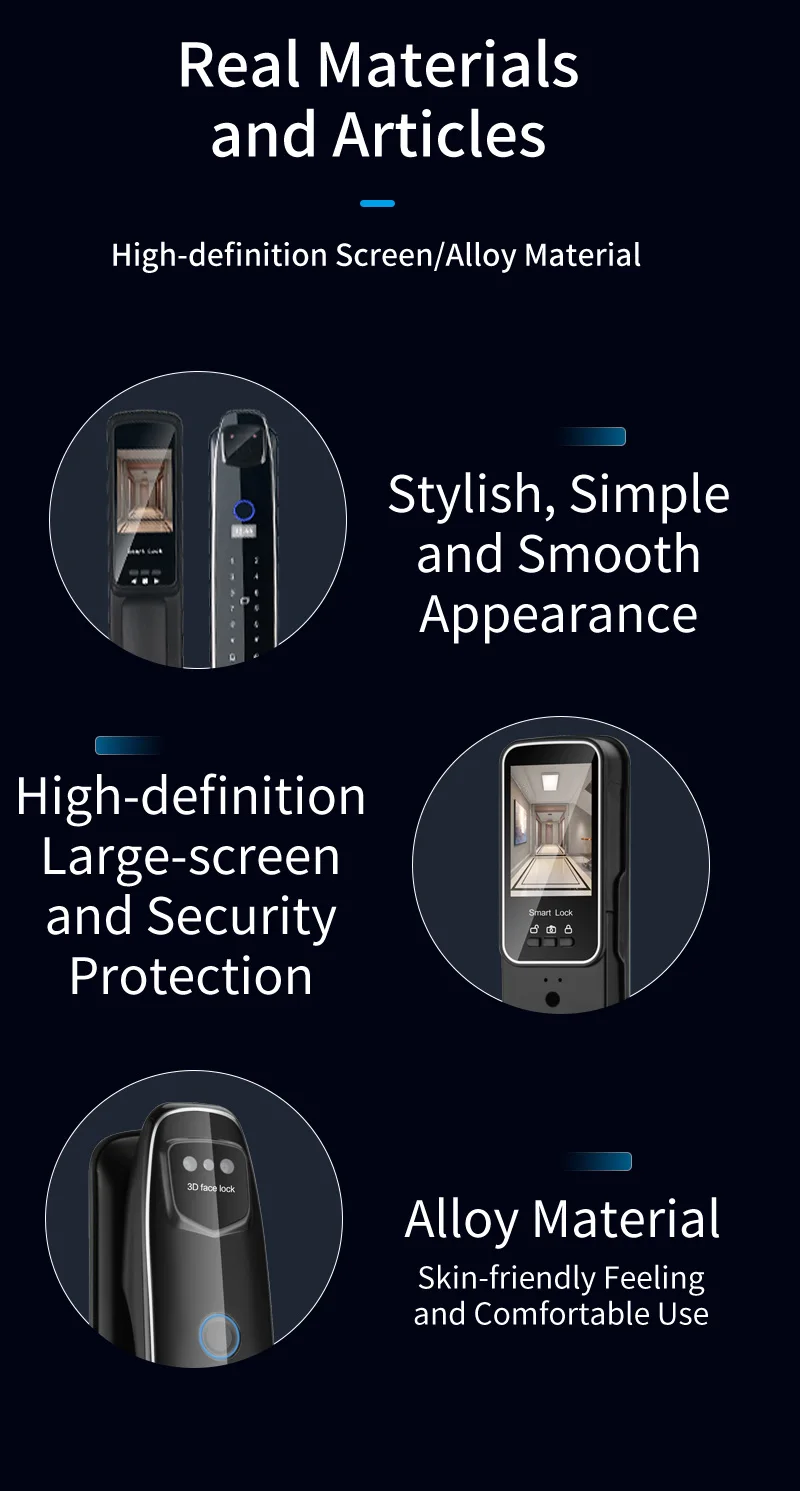 XSDTS CS7 Tuya Digital Smart Door Lock - 3D Face Recognition