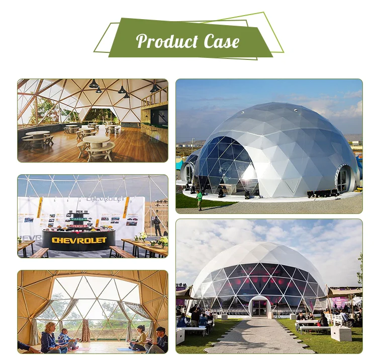 Luxury 6m 7m Diameter Geodesic Dome House Clamping for Multiple People ...
