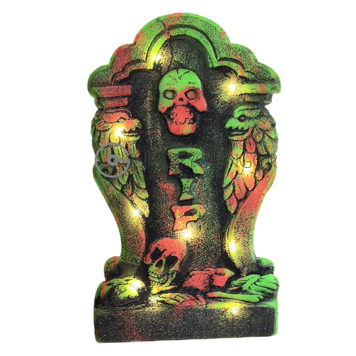 Spooky Rip Tombstone Skeleton With Led Glowing Light For Haunted House ...