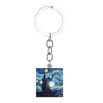 Painter Van Gogh Key Chain Acrylic With Epoxy Resin Covered Key-pendant ...