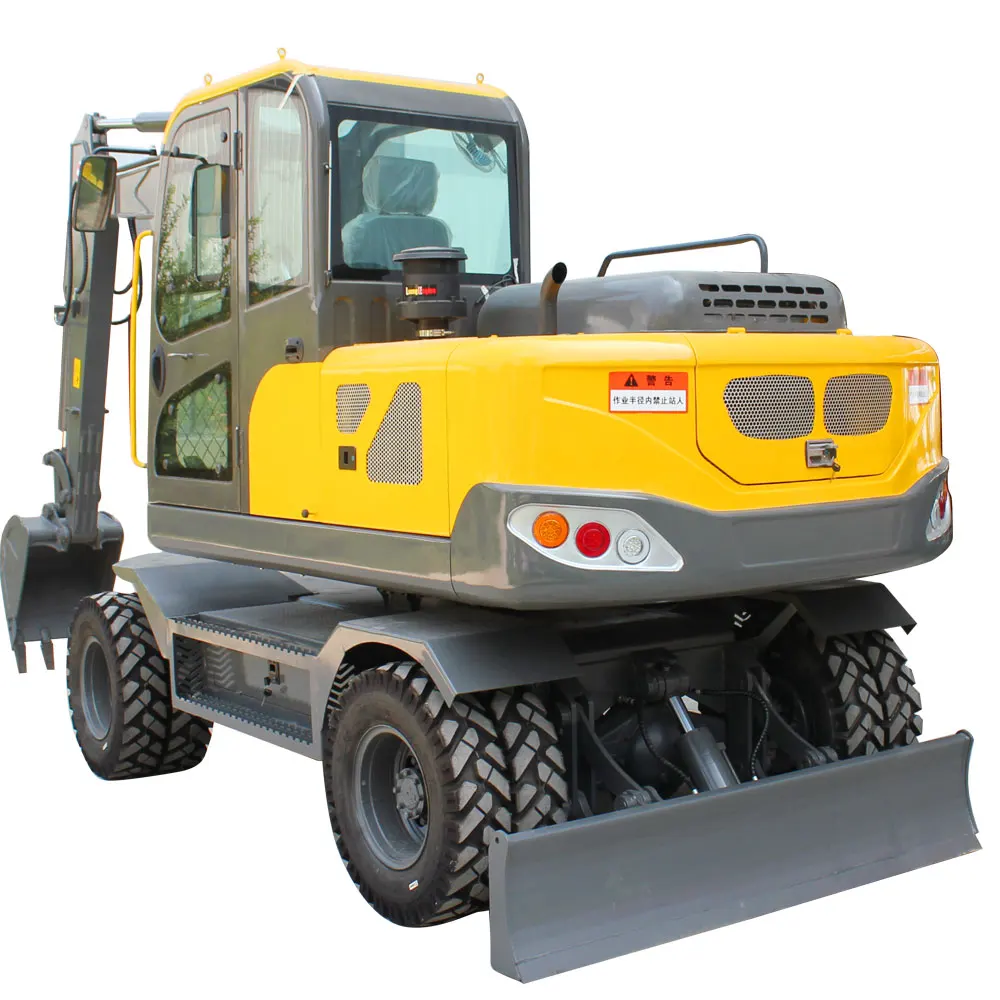Mini Wheeled Excavator 4wd Flexible Mobility Complete Attachments ...