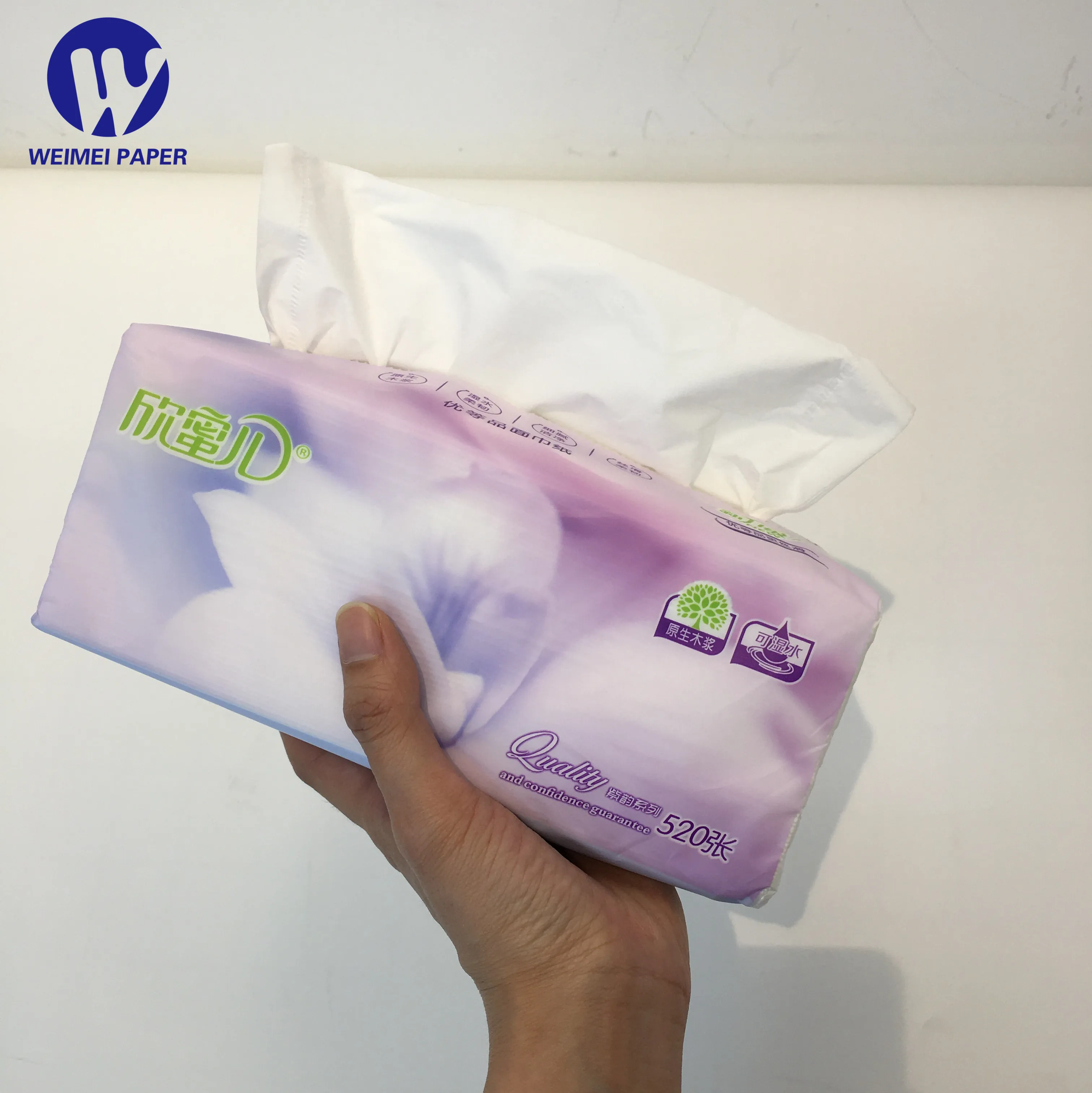 Soft, 3-Ply Facial Tissue Paper with OEM Logo - 200mm X 180mm