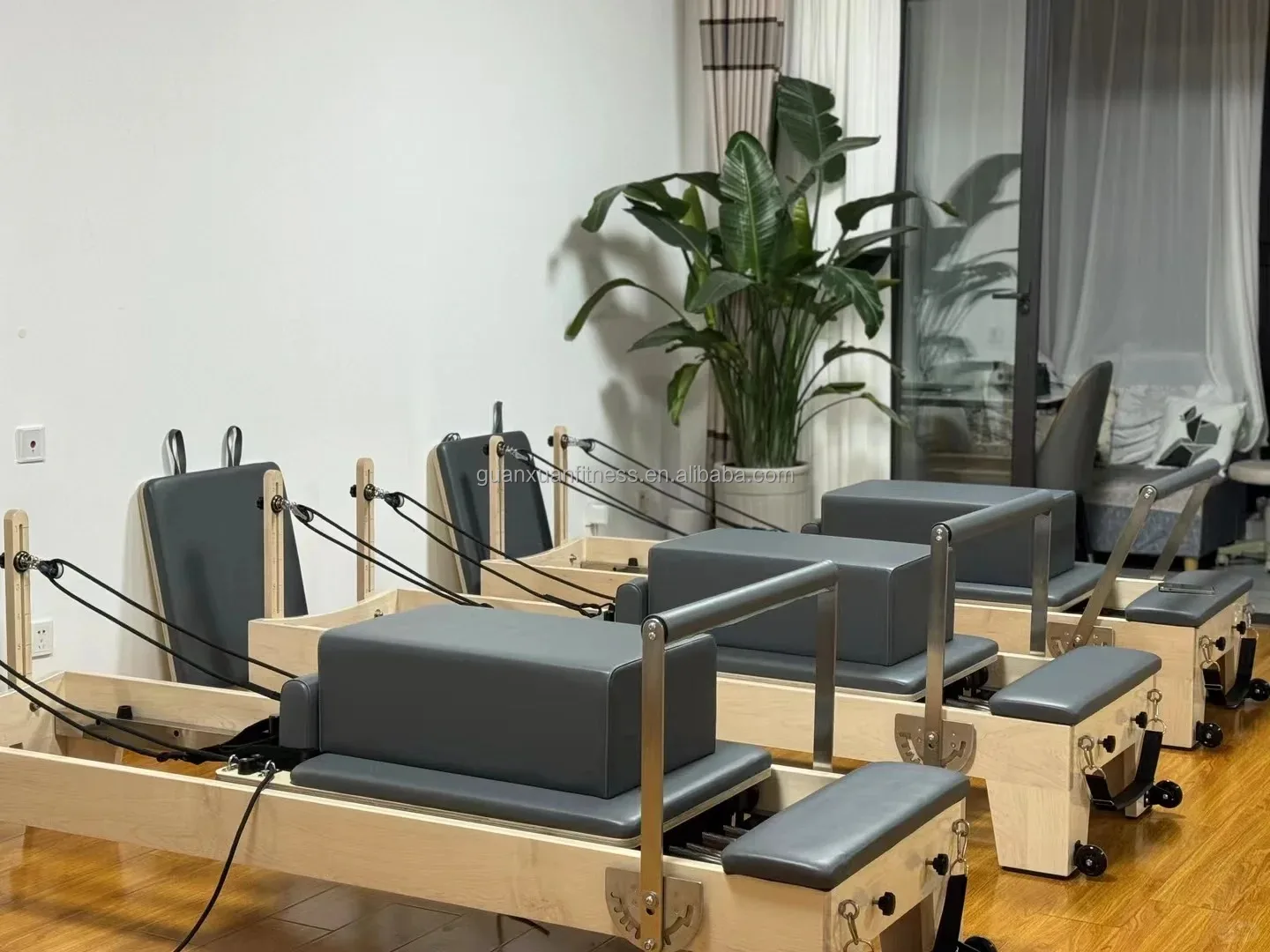 Wooden Pilates Reformer Exercise Equipment Fitness Body Balance Machine ...