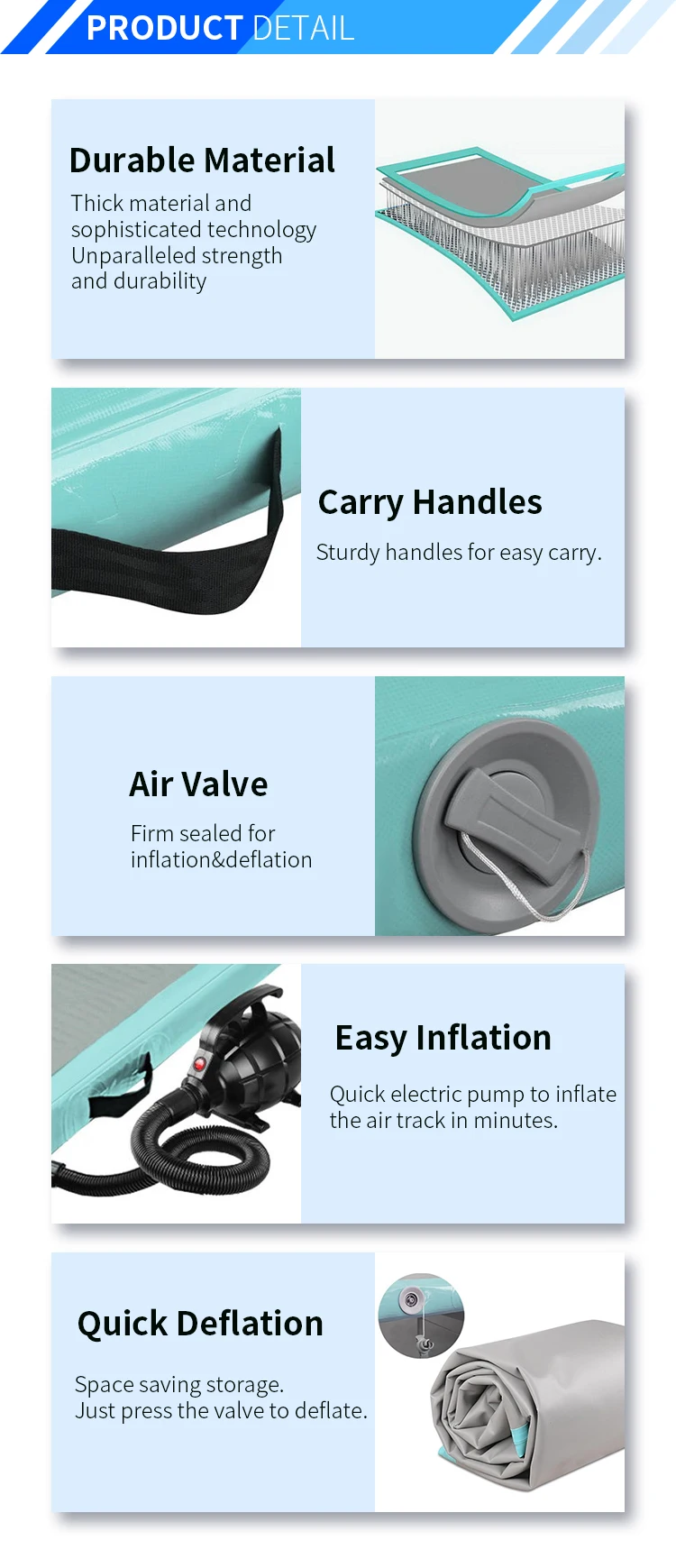 Wholesale Commercial Grade Airtight Training Exercises Airtrack ...