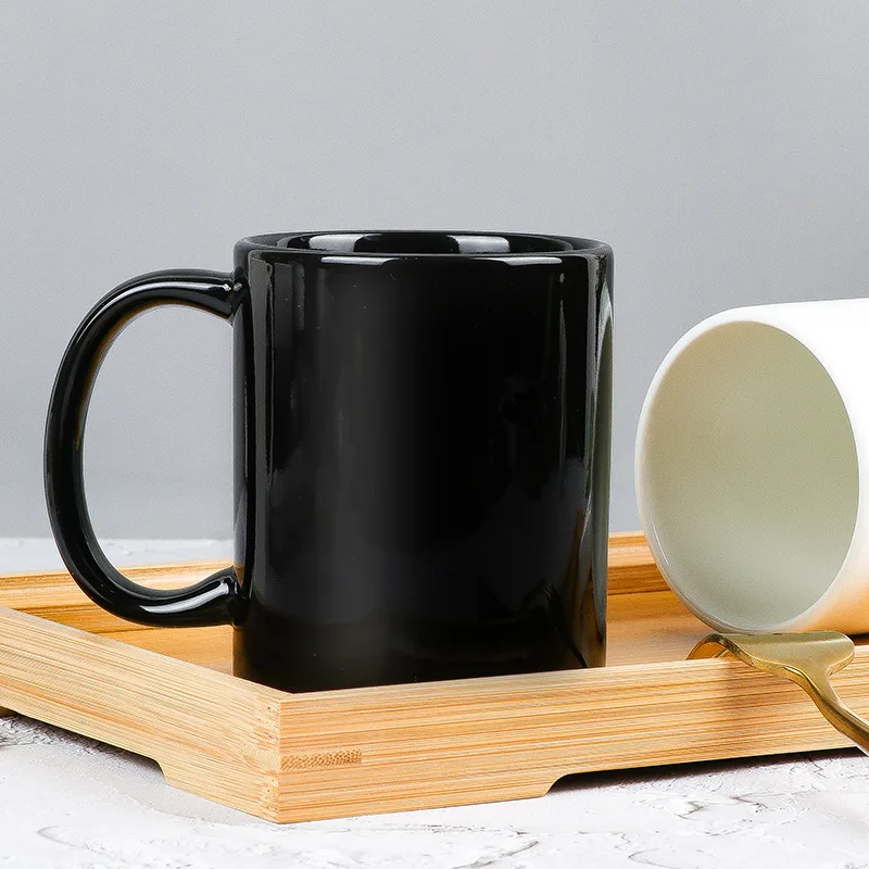 Stocked Matte Gloss Black Ceramic Coffee Mug 11/15 oz - Custom Logo ...
