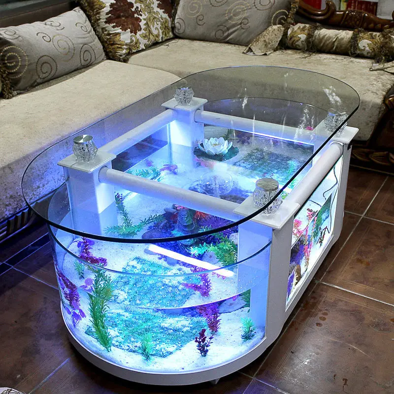 Custom Large Aquarium Big Live Fish Tank Table Plastic Filter Chiller ...