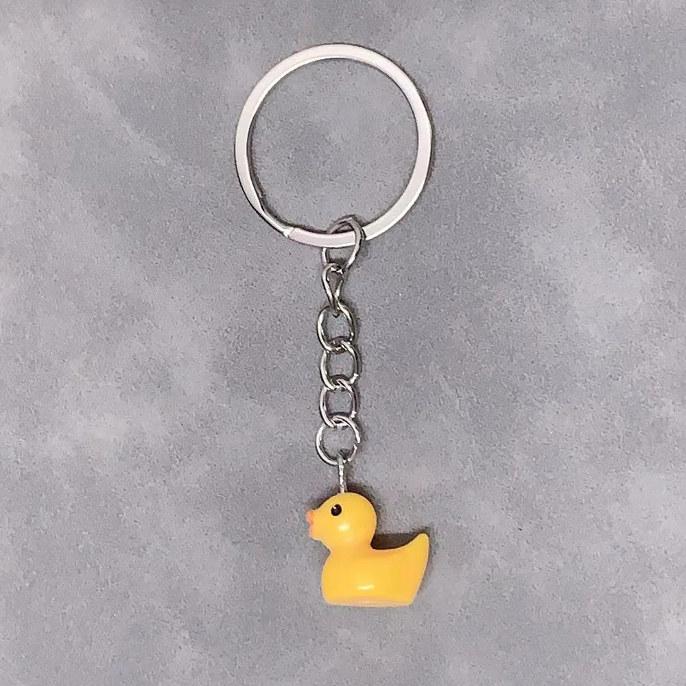 Creative Three Mini Yellow Duck Charm Keychains for Bags & Purse ODM