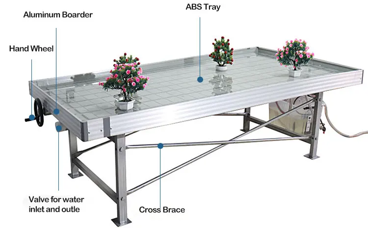Greenhouse Ebb Bed Flood Tray 2x4 Rolling Benches Hydroponic Tray Ebb ...